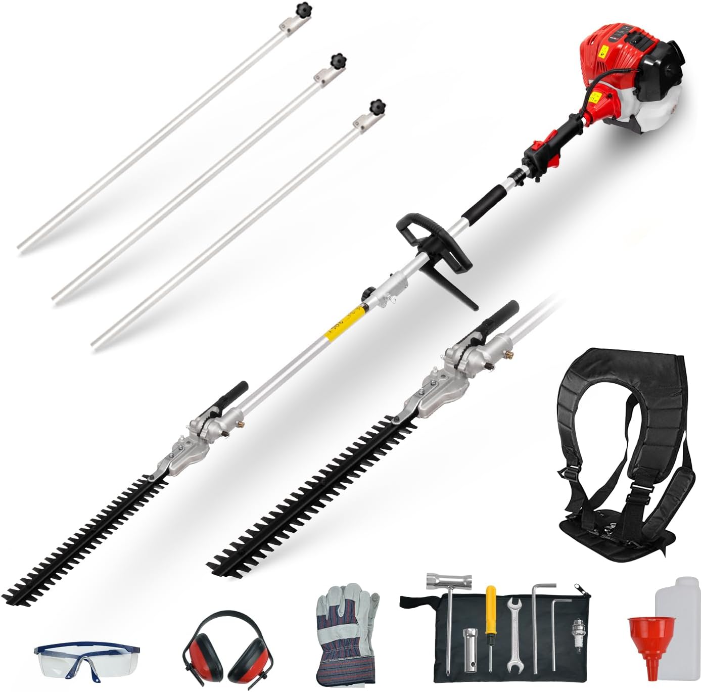 Grade 52cc Long Reach Petrol Hedge Trimmer, 3 Extension Pole – BU-KO Power